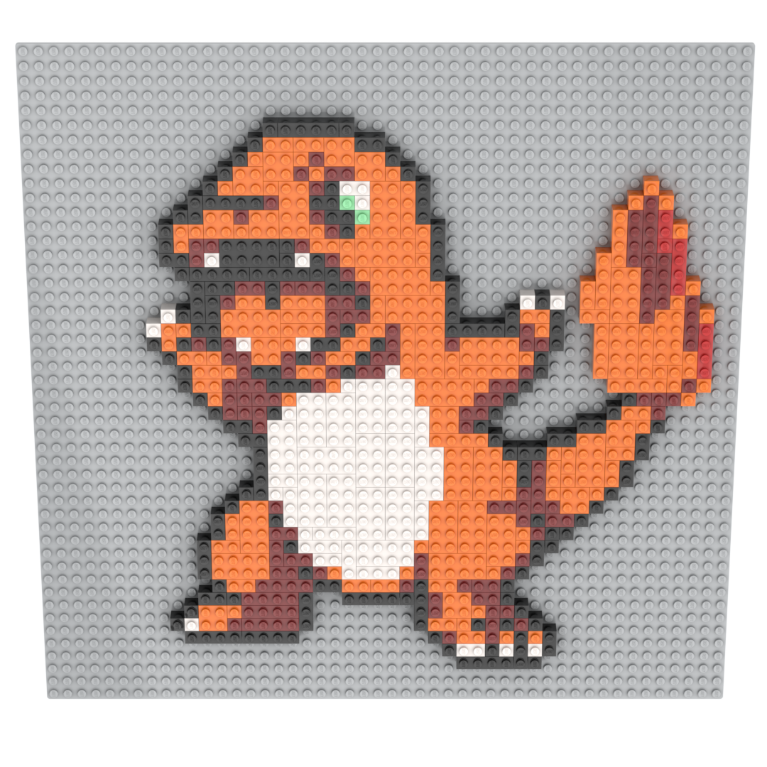 Charmander Pixel Art Grid Minecraft